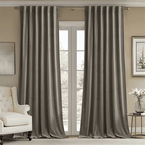 Nicetown Velvet Blackout Curtains Thermal Insulated Blackout Curtain