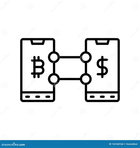 Bitcoin Icon Vector Isolated On White Background Bitcoin Sign Thin Line Design Elements In
