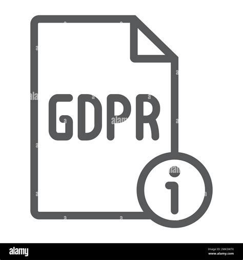 Gdpr Info Line Icon Personal And Privacy Information Sign Vector