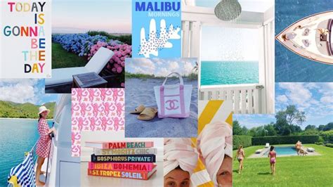 Preppy Summer Collage Desktop Wallpaper Desktop Wallpaper Preppy