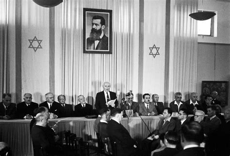 David Ben Gurion Proclaiming The Israeli Declaration Of Independence In