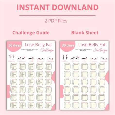 30 Day Lose Belly Fat Challenge Belly Workout Digital Flat Abs