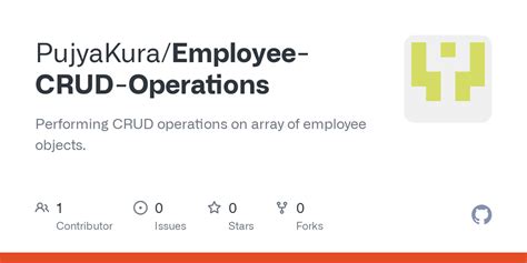 github pujyakura employee crud operations performing crud operations