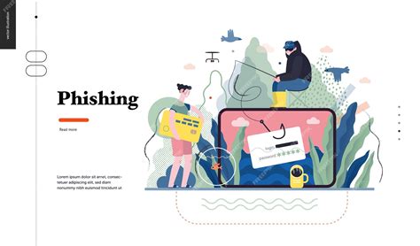 Premium Vector Technology Phishing Flat Vector Concept Digital Illustration Of Phishing Scam