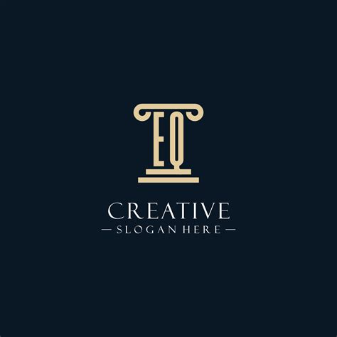 Eq Initial Monogram Logos With Pillar Shapes Style 12907478 Vector Art At Vecteezy