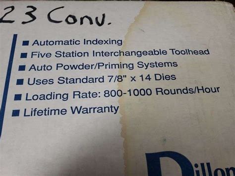 Dillon Precision Xl650 Electric Case Feeder Aumann Auctions Inc