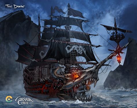 Fantasy Pirate Ship Concept Art