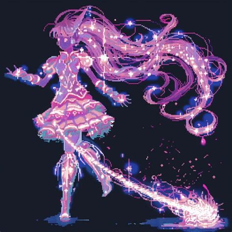Pixel Art Magical Girl Transformation Sequence Pixel Art Pxlart