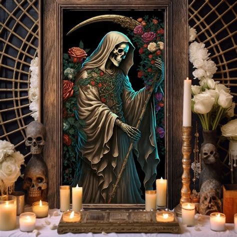Santa Muerte Altar Decor Etsy