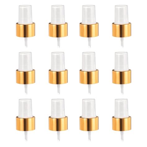 Unique Bargains 12pcs Gold White Spray Top 24 410 Fine Mist Sprayer Reusable Replacement Spray