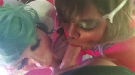 2 Crossdressers Sucking His Cock Xvideos Com