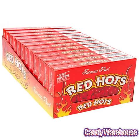 Red Hots Candy 55 Ounce Packs 12 Piece Box Candy Store