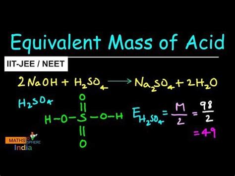 Equivalent Mass Of Acid Stoichiometry Physical Chemistry Iit Jee
