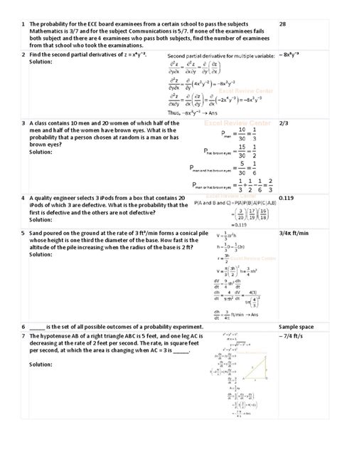 Rc Exam Math 7 Pdf Statistics Statistical Theory
