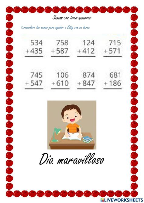 Sumas Online Exercise For Grade 2 Live Worksheets