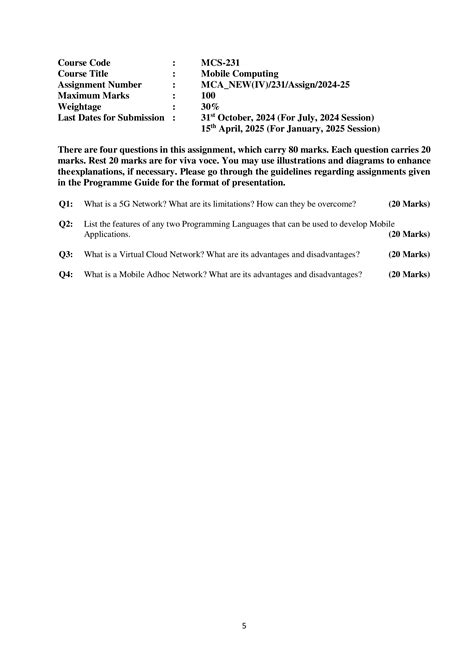 Ignou Mcs 231 Solved Assignment 2024 25 English Medium