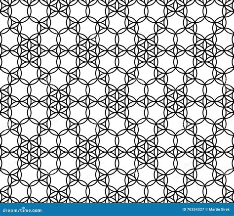 Vector Modern Seamless Sacred Geometry Pattern Black And White Abstract Stock Vector