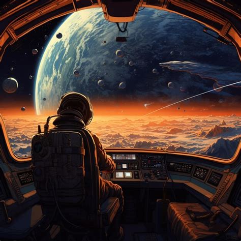 Premium Photo | Arafed view of a space station with a view of the earth generative ai