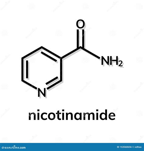Nicotinamide Chemical Formula Vector Illustration