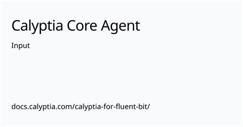 input calyptia core agent