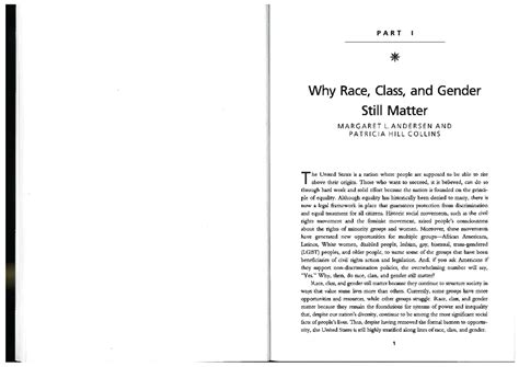 Andersencollinsraceclassgender Part I Why Race Class And Gender
