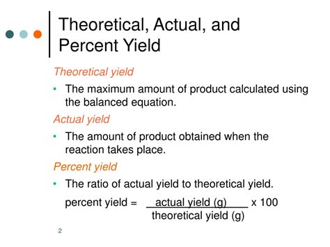 Ppt Percent Yield In Chemistry Powerpoint Presentation Free Download