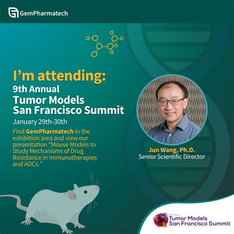 Excited To Be Part Of The 9th Annual Tumor Models San Francisco Summit Ill Be Presenting Our
