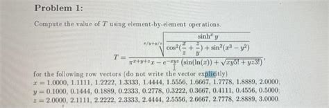 solved compute the value of t using element by element
