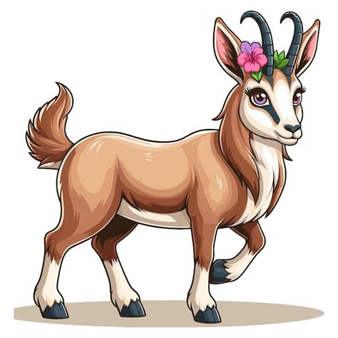 Cute Chamois Vector Cartoon Illustration Premium Ai Generated Vector
