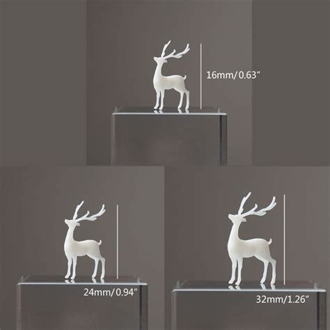 Zuarfy 3pcs Silicone Mini Elk Deer Modeling Resin Mold Landspace