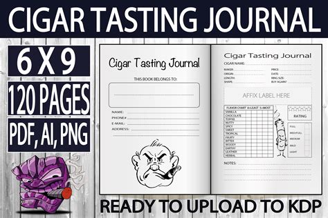 Cigar Tasting Journal Kdp Interior Graphic By Little Learners Oasis