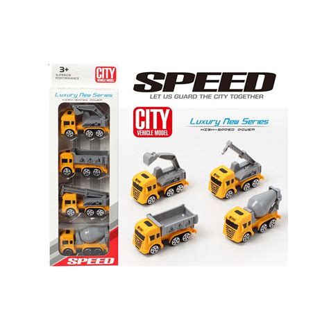 Engineering Vehicle Series Sliding Engineering Vehicle 4 Pcs