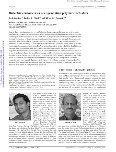 Pdf Dielectric Elastomers As Next Generation Polymeric Actuators Dokumentips