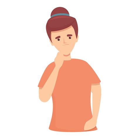 Thinking Mother Icon Cartoon Vector Uncertainty Question 14350023