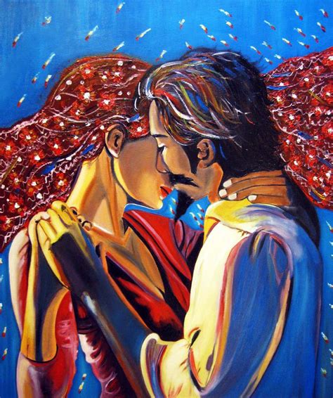 The First Kiss From The Series All About Love Oil On Canvas
