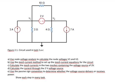 solved figure 2 1 circuit used in task 2 a c a use node
