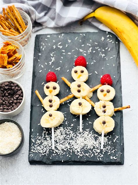 Banana Snowmen Recipe Healthy Christmas Snacks Creative Snacks
