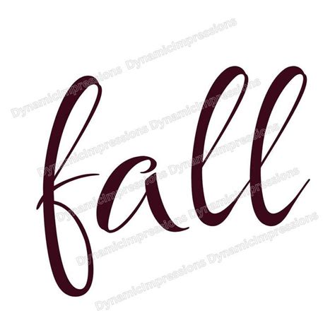 Cursive Fall Wording Clip Art Design Instant Digital Download Svg 