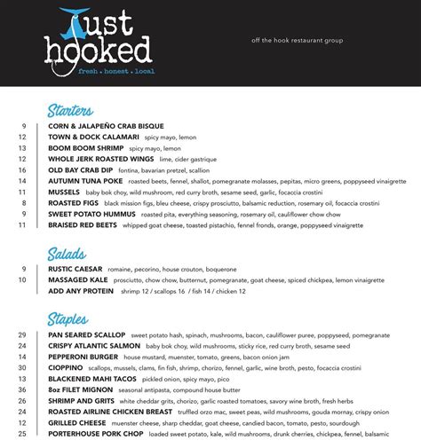 New Menu At Just Hooked Common Ground Hospitality