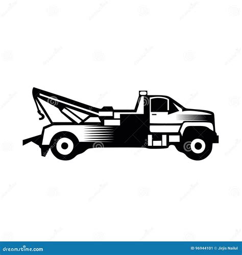 Tow Truck Icon Vector Filled Flat Sign Solid Pictogram Isolated Stock