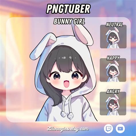 Cute Bunny Girl Pngtuber Easter Kawaii Ready For Twitch Vtuber