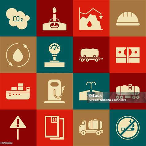 금연 석유 철도 수조 지폐 현금 쌓기 원유 가격 하락 게이지 스케일 드롭 Co2 배출량 구름 및 아이콘을 설정합니다 벡터 가격에 대한 스톡 벡터 아트 및 기타 이미지