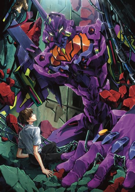 Ikari Shinji And Eva 01 Neon Genesis Evangelion And 1 More Drawn By
