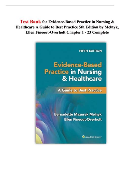 Test Bank For Evidence Based Practice In Nursing And Healthcare 5th