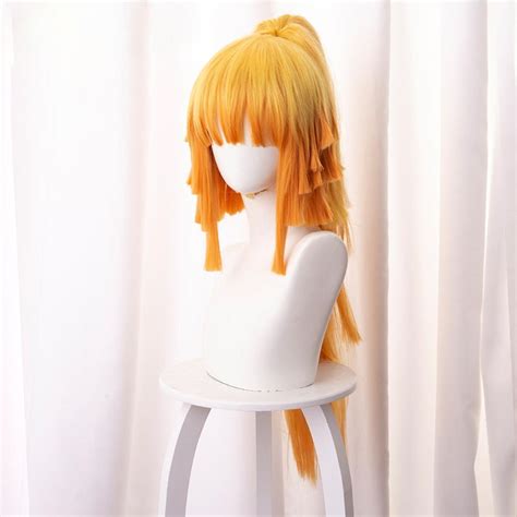 Zenitsu Inspired Orange Wig For Demon Slayer Anime Halloween Events Cosplayspa