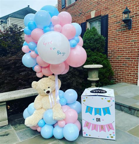 Teddy Bear Gender Reveal With A Box Variant 1 Fashion Balloons