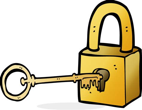 Cartoon Padlock And Key 12264631 Vector Art At Vecteezy