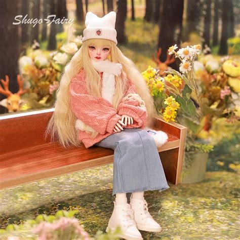 Bee Bjd Doll 1 4 Mioa Fullset Warm Winter Bright Pink Sweater Skinny