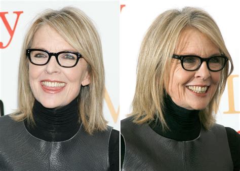 Diane Keaton Wearing Her Shoulder Length Hair In A Simple No Fuss Style