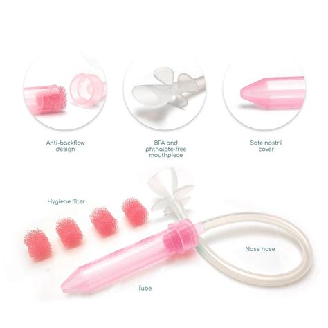 Little Martins Reusable Snot Sucker For Newborn Pink Little Martin